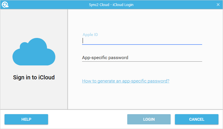 Log in to iCloud