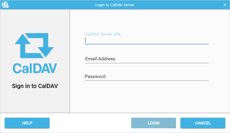 Log in to CalDAV